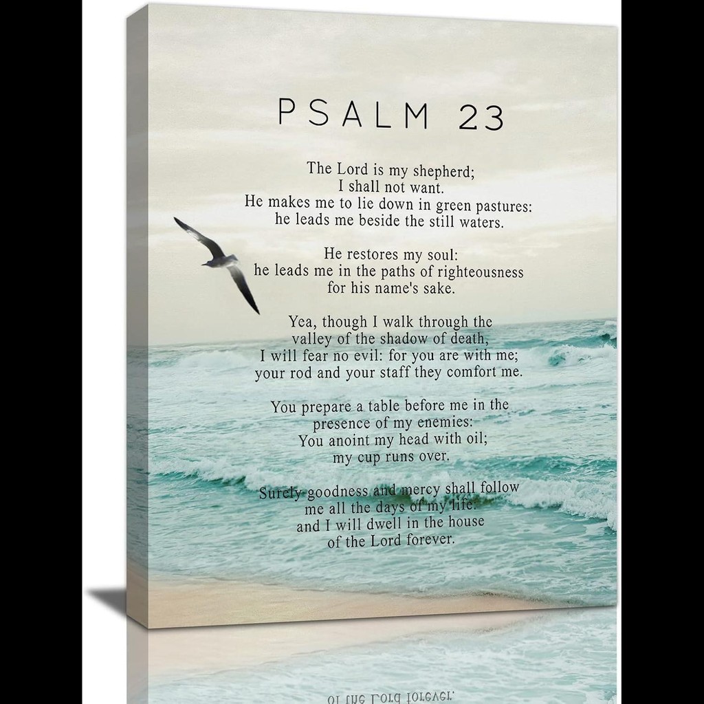 Psalm 23 Canvas Wall Art Christian Bible Verse Prints Framed Scripture ...