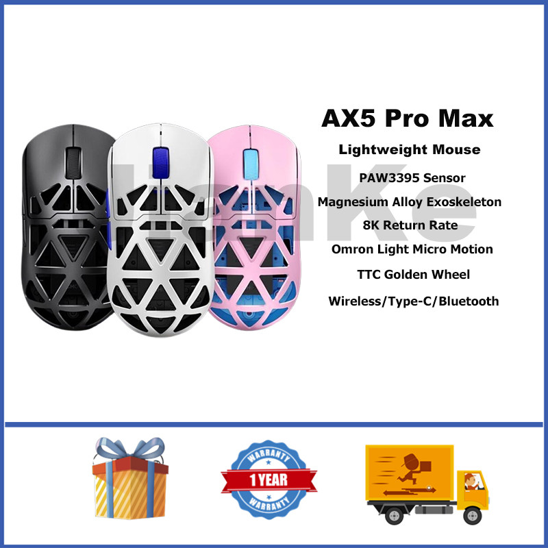 MCHOSE AX5 Wireless Gaming Mouse PAW3395 Magnesium Alloy Lightweight ...