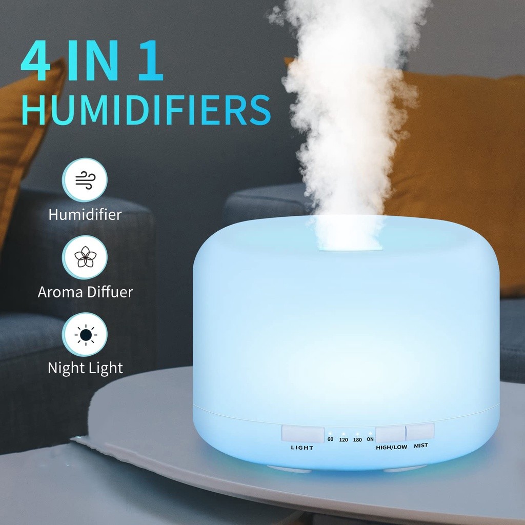 500ML REMOTE LED Air Purifier Humidifier Essential Oil Diffuser Aroma ...
