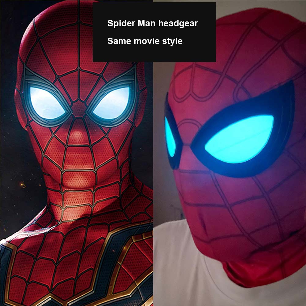 Kids Spider-Man Mask Cosplay Costume Spiderman Light Up Face Mask ...