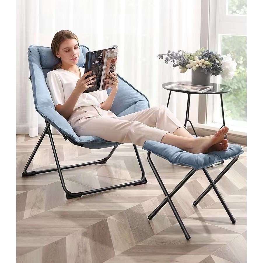 Foldable Chair Home Gold Lazy Chair Nap Lazy Sofa Backrest Beach Chair ...