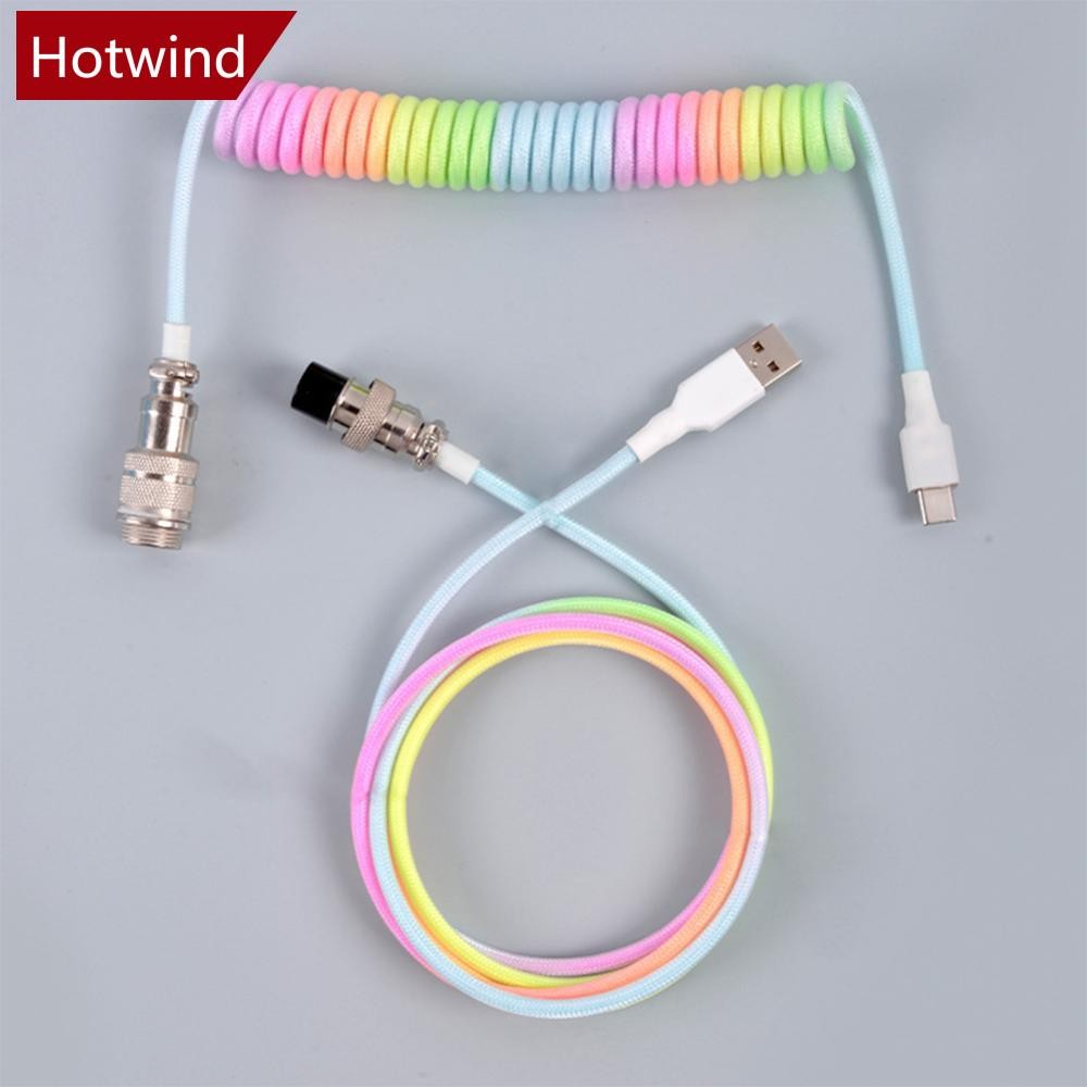 HOTWIND 3M Type C Mechanical Keyboard Coiled Cable USB Keyboard Wire ...