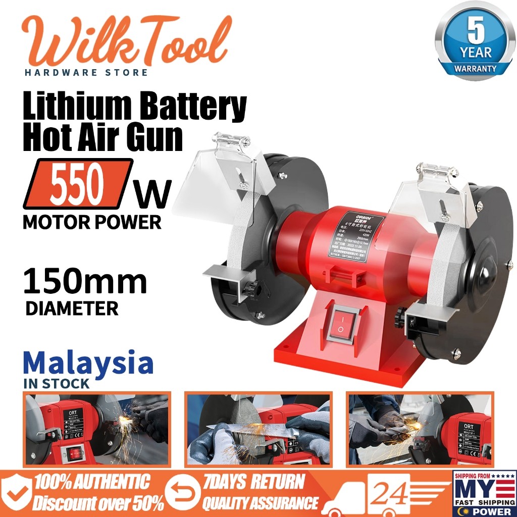 🏆Lowest price🏆550W 6"/150mm Bench Grinder Machine Polish Grinding Mesin ...