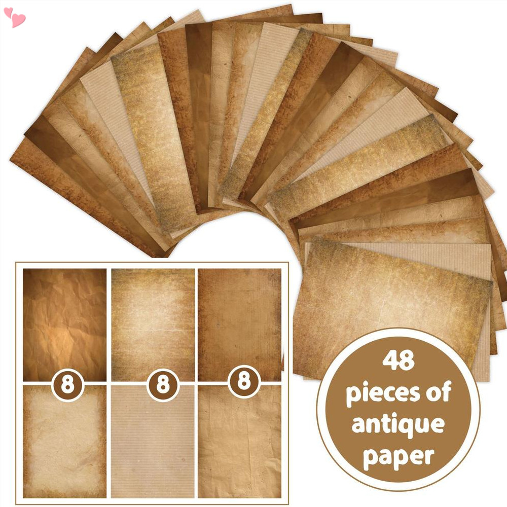 48 Sheets Vintage Stationery Writing Paper Letter Writting Paper,A4 Old ...