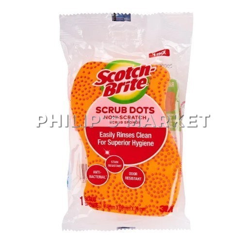 Scotch Brite Scrub Dots Non Scratch Scrub Sponge | Shopee Singapore