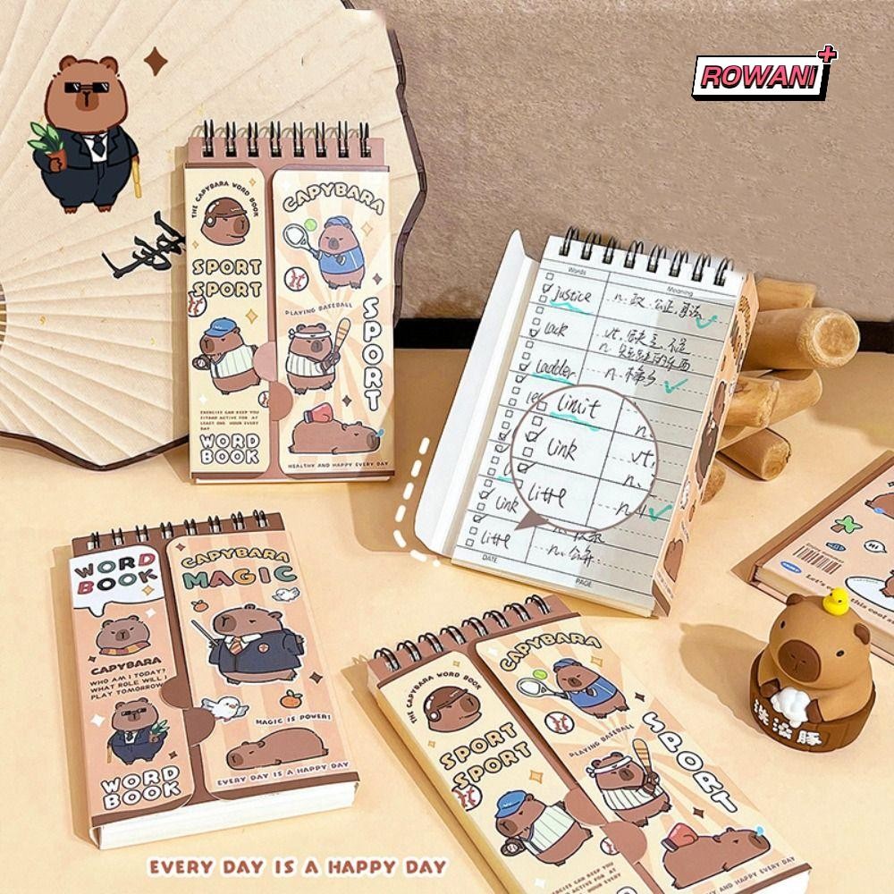 ROWAN1 Diary Notepad, Kawaii Spiral Capybara Planner Notebook, Portable ...