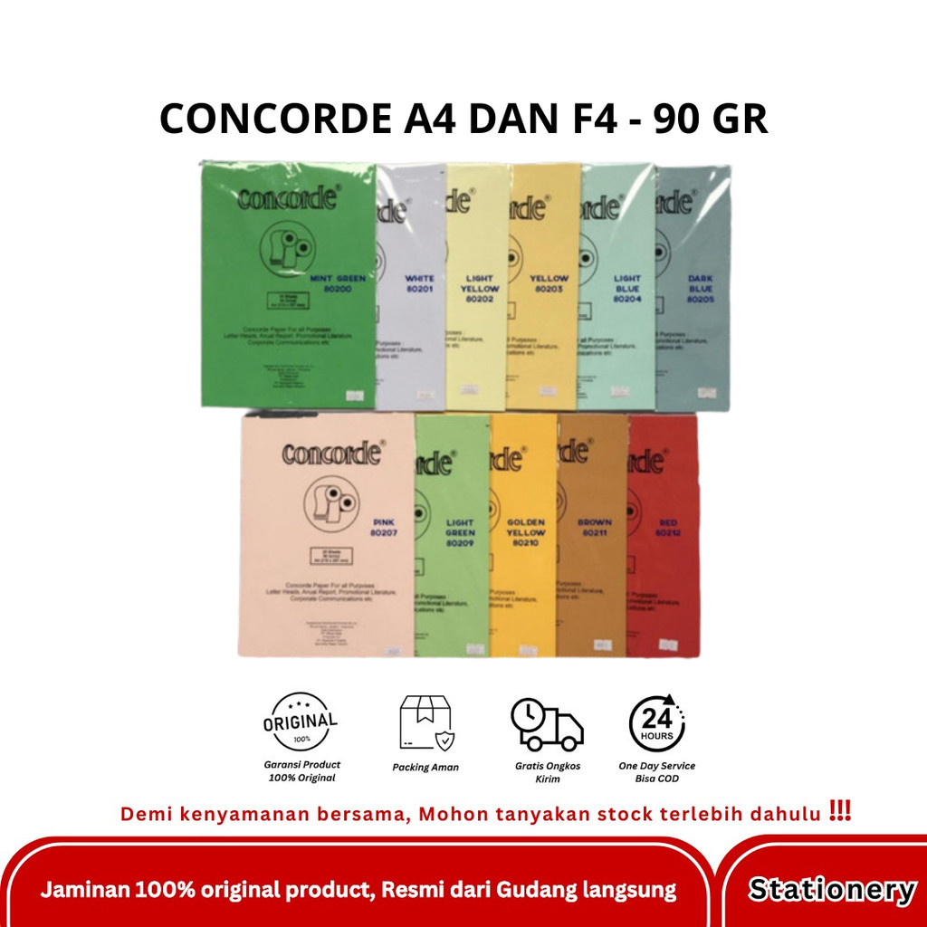 CONCORDE PAPER LAID 90GR A4 (21x29.7) CONTENTS 20 SHEETS | Shopee Singapore