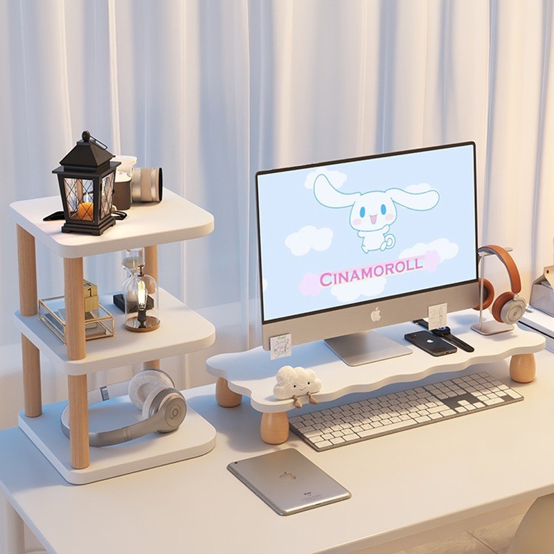 【28 Styles】Desktop Computer Heightening Stand Monitor Stand Office ...