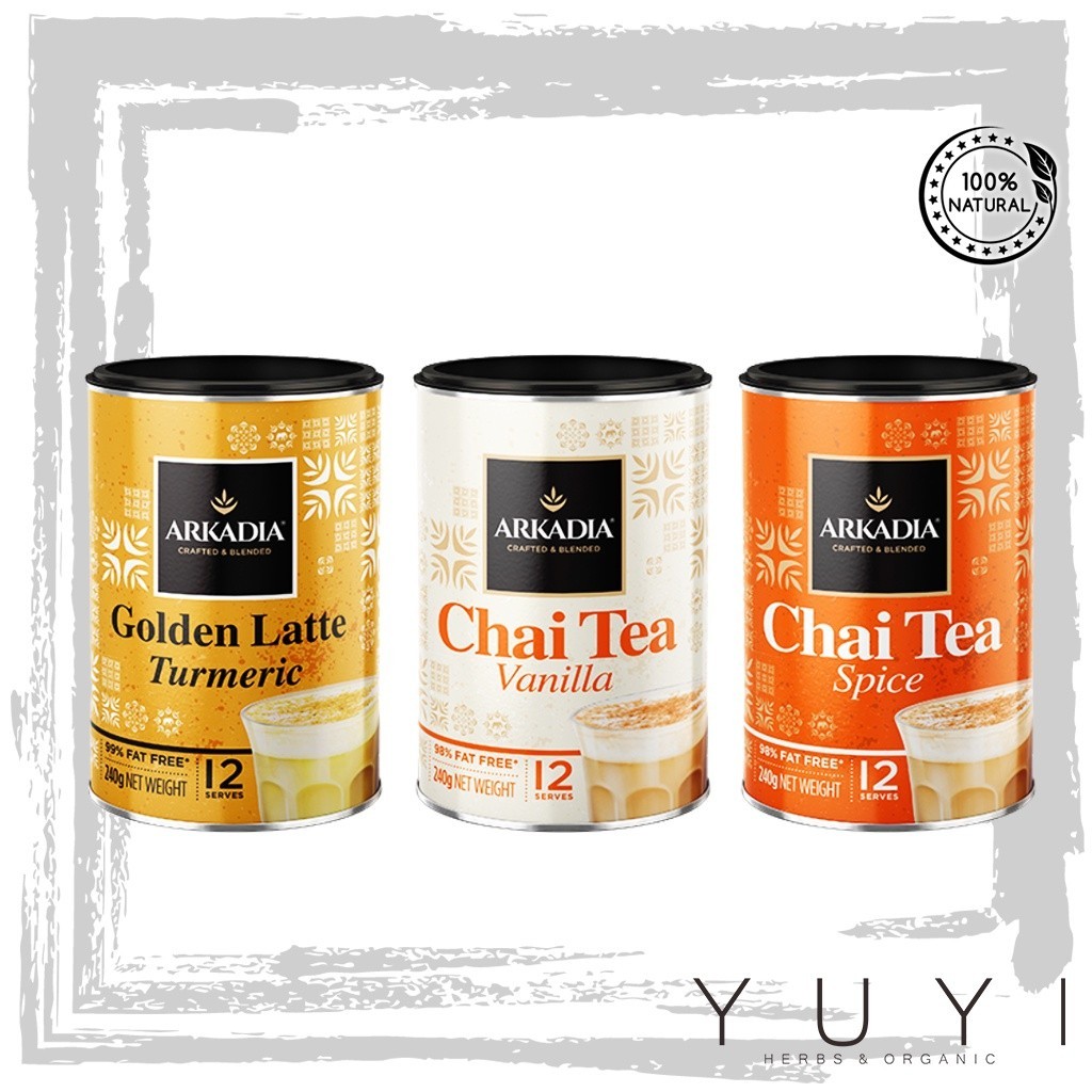 【ARKADIA】Chai Tea/ Golden Latte Turmeric Tea - 240G | Shopee Singapore