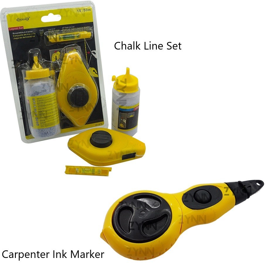 [SG STOCK] CARPENTER INK MARKER/ CHALK LINE WITH POWDER &LEVEL SET Blue ...