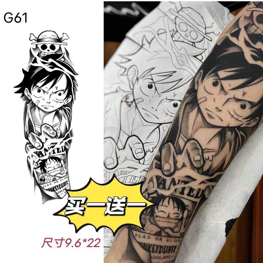 Herbal Tattoo Stickers Demon Slayer Luffy Zoro Dragon Ball Son Goku ...