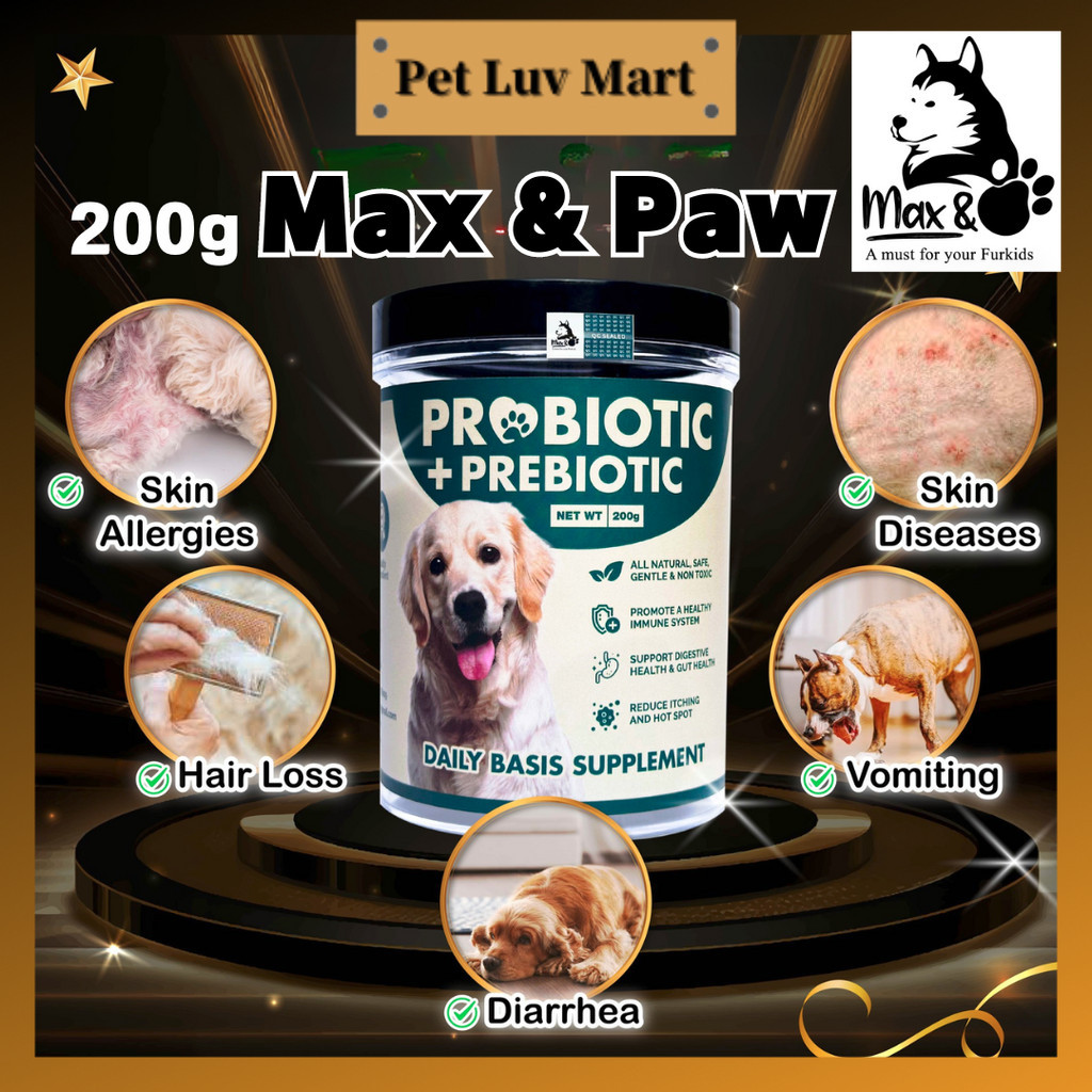 Max&Paw Probiotic for Dog Pet Cat Vitamin Probiotik Prebiotic Probiotic ...