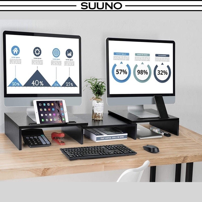 Dual Monitor Stand Adjustable Dual Monitor Riser Computer Monitor Stan ...