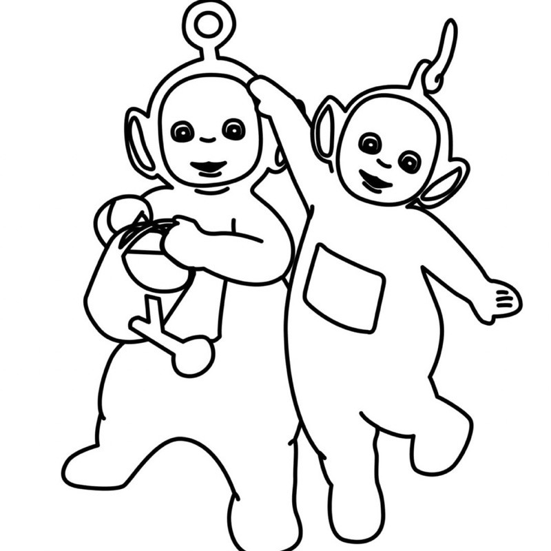 Teletubies - Set of 5 A4 A5 Coloring Pages for Wax and Pencil Coloring ...