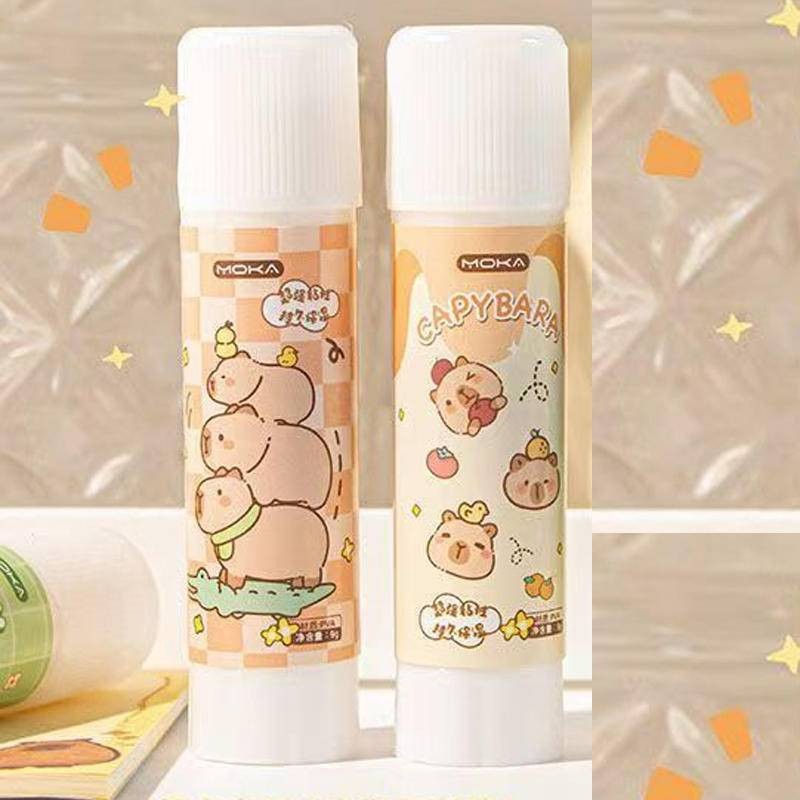 10 Pieces Creative Capybara Cartoon Solid Glue Stick Strong Adhesives ...
