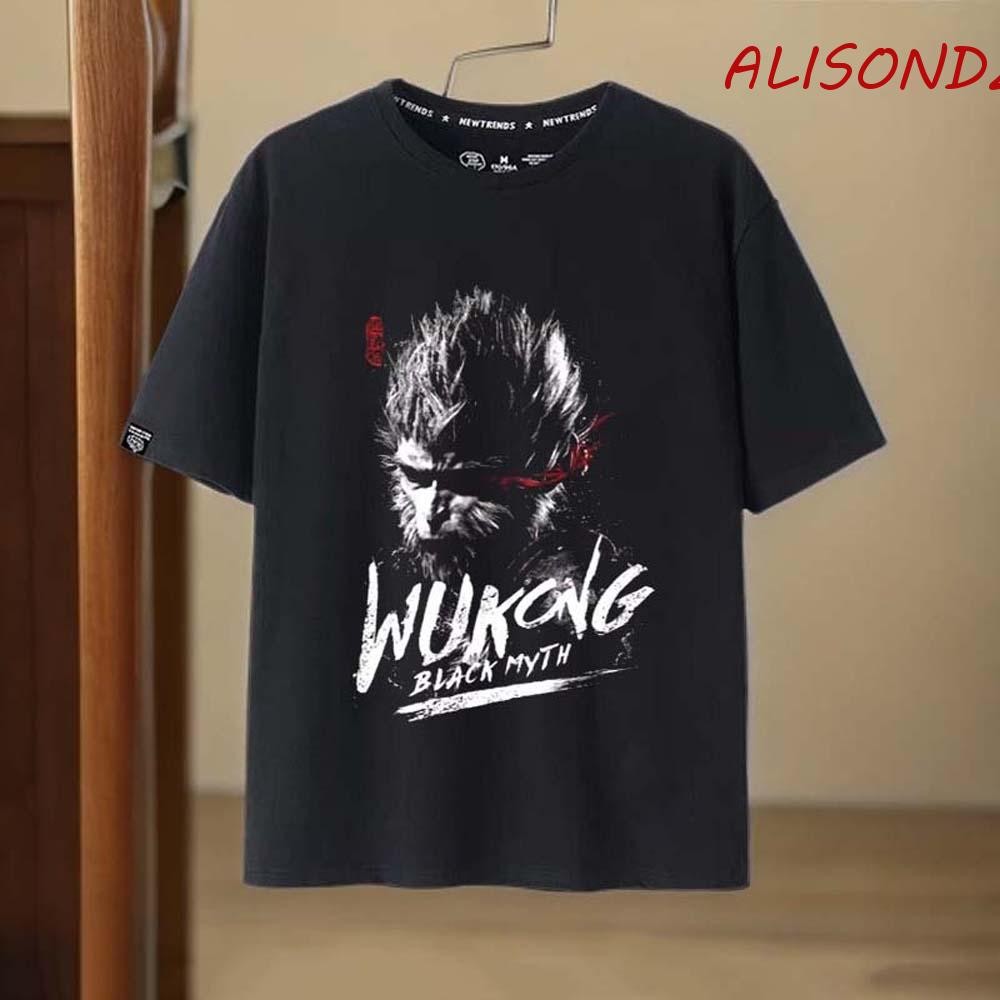 ALISONDZ Black Myth Wukong T-Shirts, 3A Game Cotton Black Myth Wukong ...