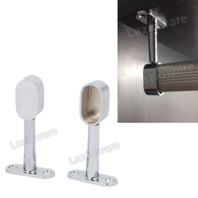 Adjustable Oval Pipe Tube End Support Bracket Holder for wardrobe ...