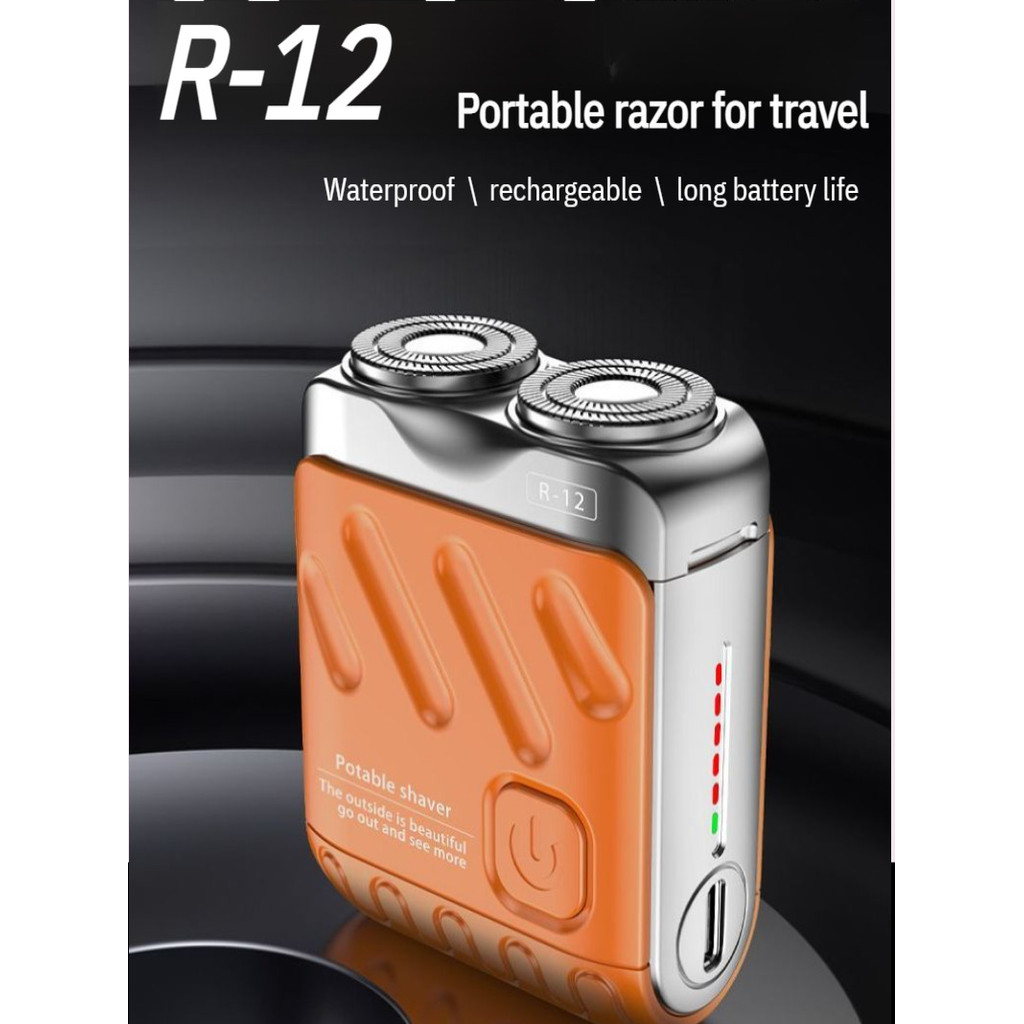 Men's Portable Rotary Double Ring Electric Shaver Razor Travel Magnetic ...