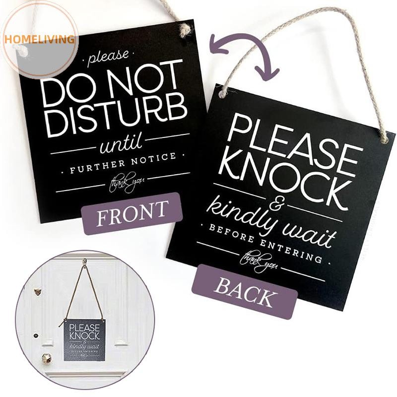 homeliving Please Knock Sign Black And White Printed Reminding Warning ...