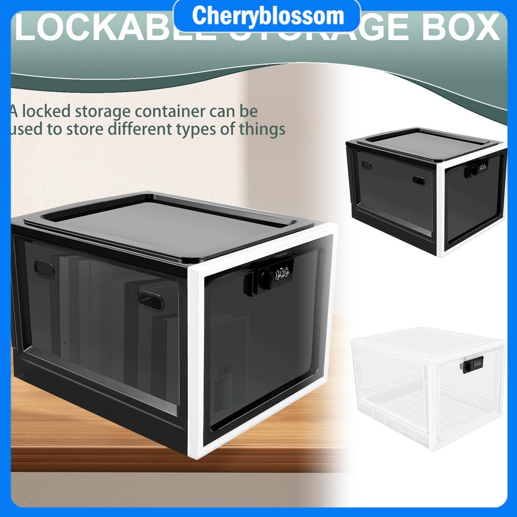 Lockable Storage Box 3.6 Gallon Capacity Lockable Storage Bin with ...