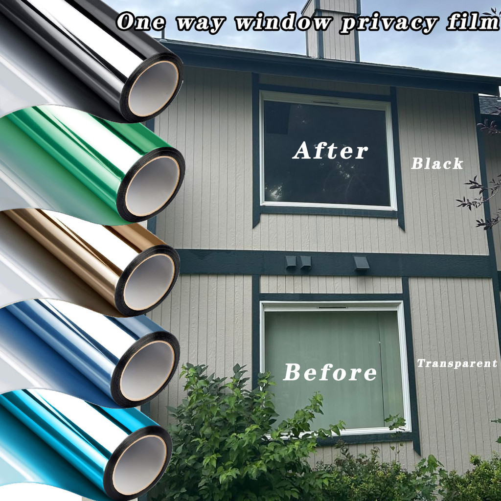 【10M】Self-adhesive Glass Window Sticker Summer One Way Mirror Heat ...
