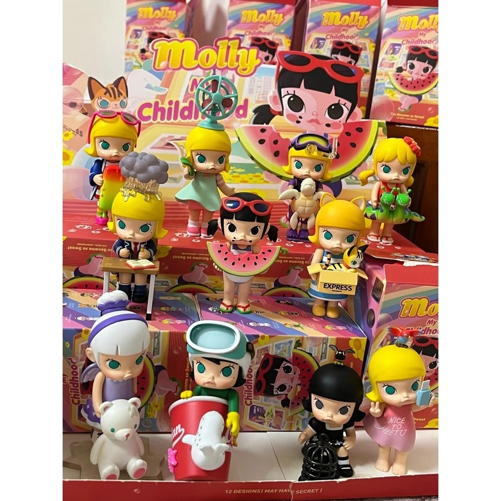 POPMART MOLLY My childhood series blind box ornaments, figurines ...