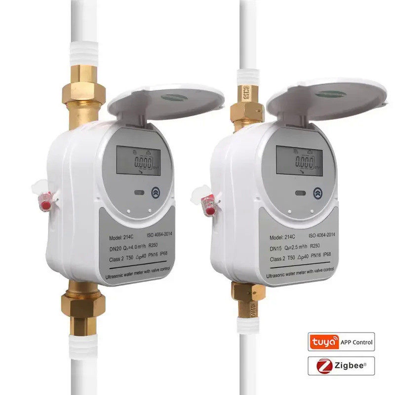 Tuya Zigbee Smart Valve Ultrasonic Water Meter with LCD Display ...