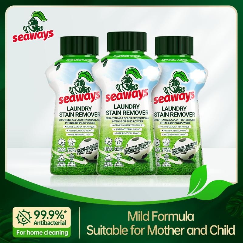 Seaways Laundry Stain Remover Powder (340g), Laundry whitener, Sweat ...