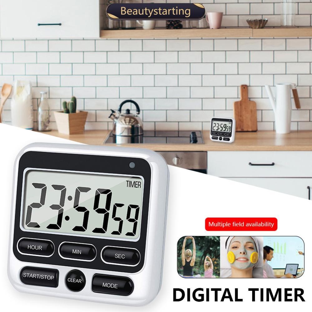 BEAUTYSTARTING Digital Kitchen Timer with Mute/Loud Alarm Memory Function Count Up & Count Down ...