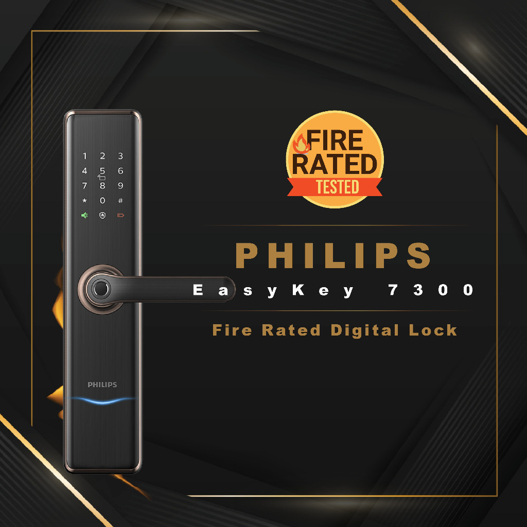 Philips EasyKey 7300 Fire Rated Digital Door Lock | Fingerprint | Pin ...
