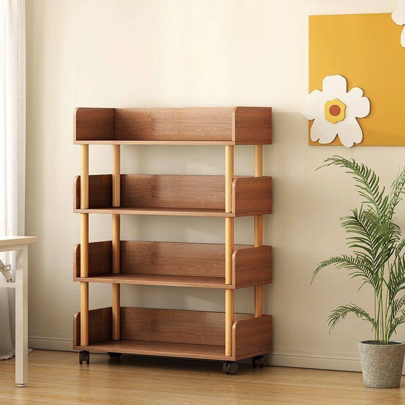 Movable bookshelf Floor shelf multi-layer storage with wheel simple ...