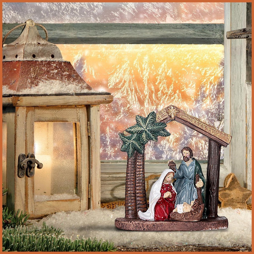Nativity Tabletop Scenes Stable Christmas Decoration Nativity Manger ...