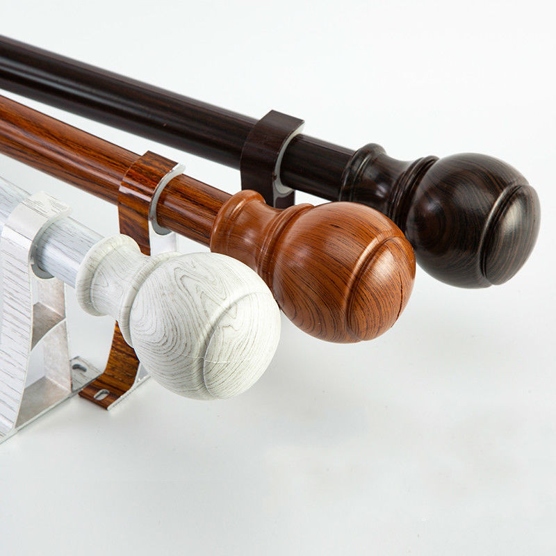 Wood Grain Aluminum Alloy Curtain Rod Roman Rod Single Rod Double Rod ...
