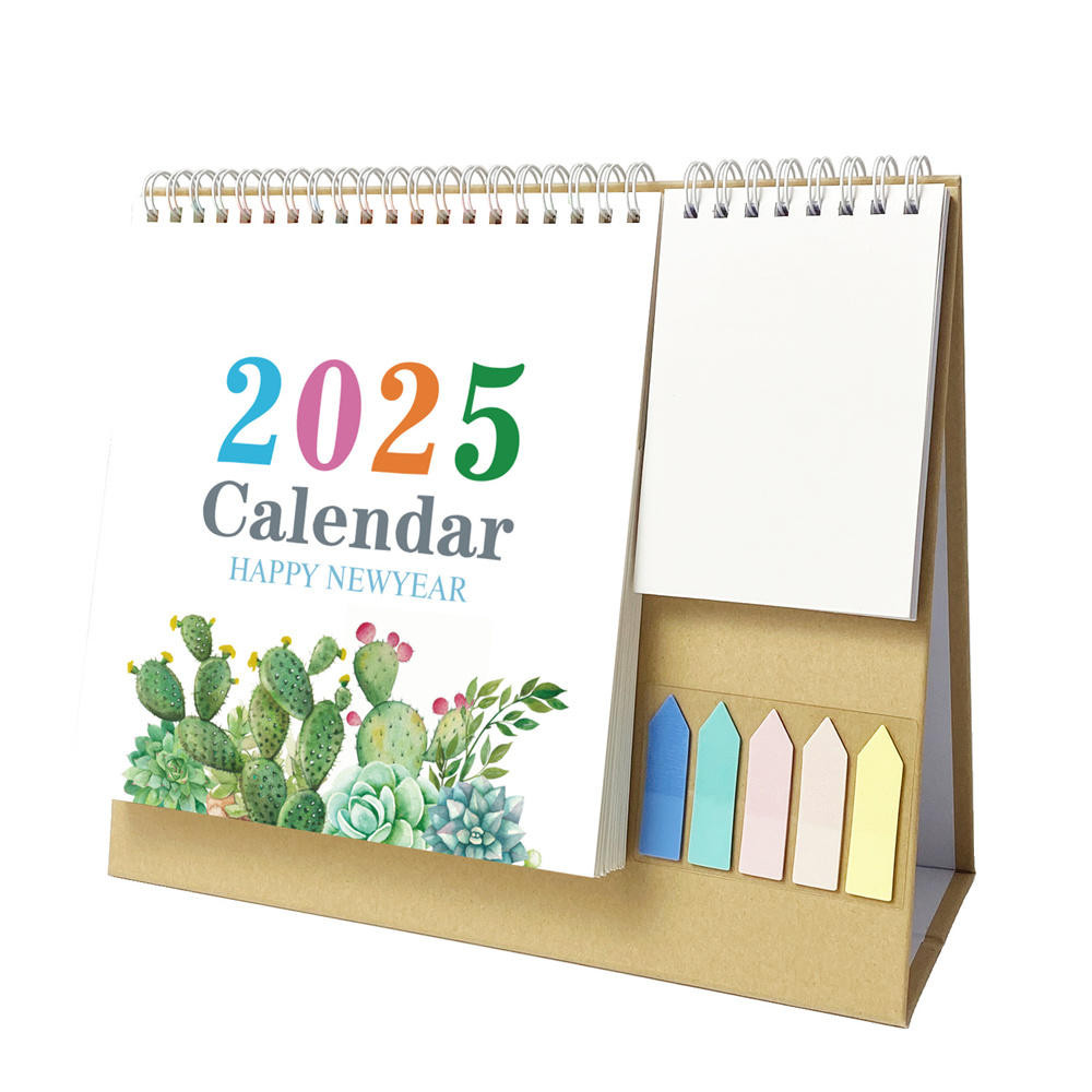 2025 New Year Desk Calendar,Multifunctional Standing Flip 12 Month Desk ...