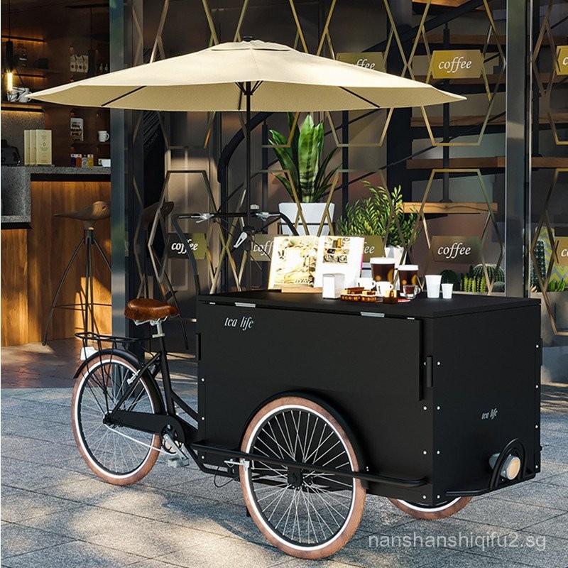 Trendy Night Market Stall Cart Movable Coffee Cart Iron Art Flower Cart ...