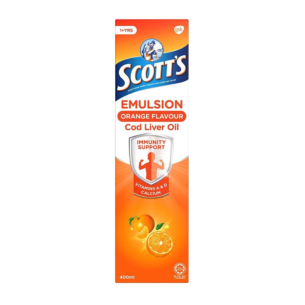 Scott's Emulsion Cod Liver Oil (Orange Flavour) 400ml | Shopee Singapore
