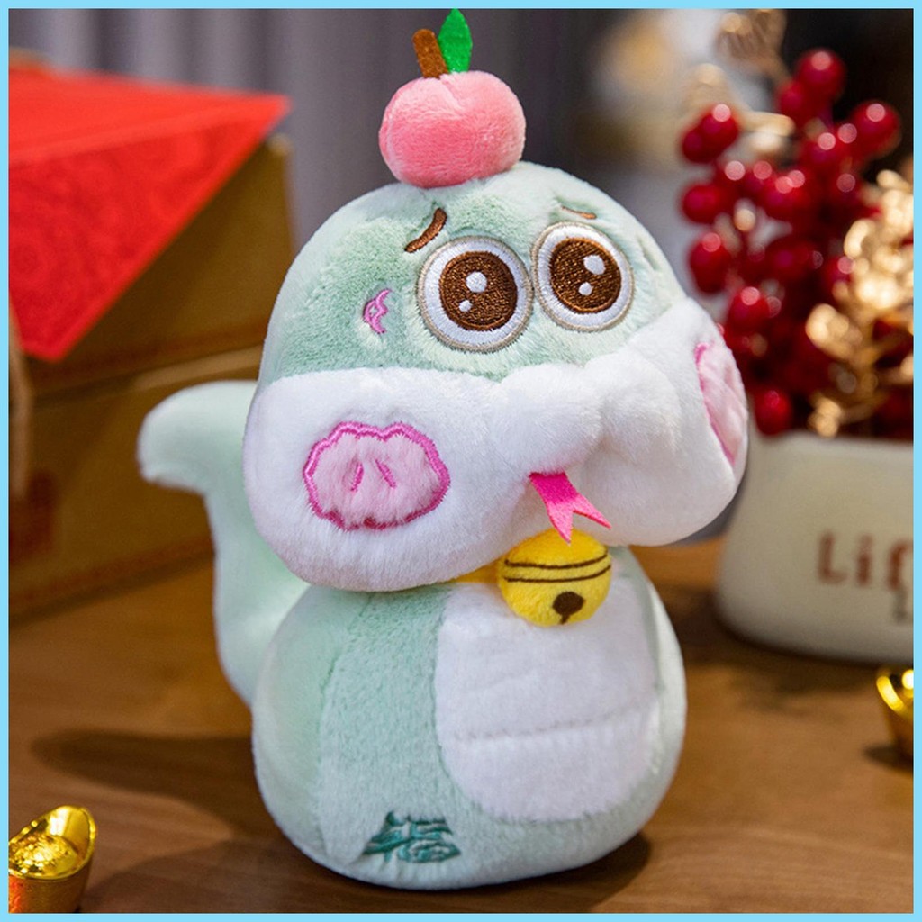 Snake Doll Plush Snake Mascot 2025 3D Snake Plushie 11 Inch Chinese ...