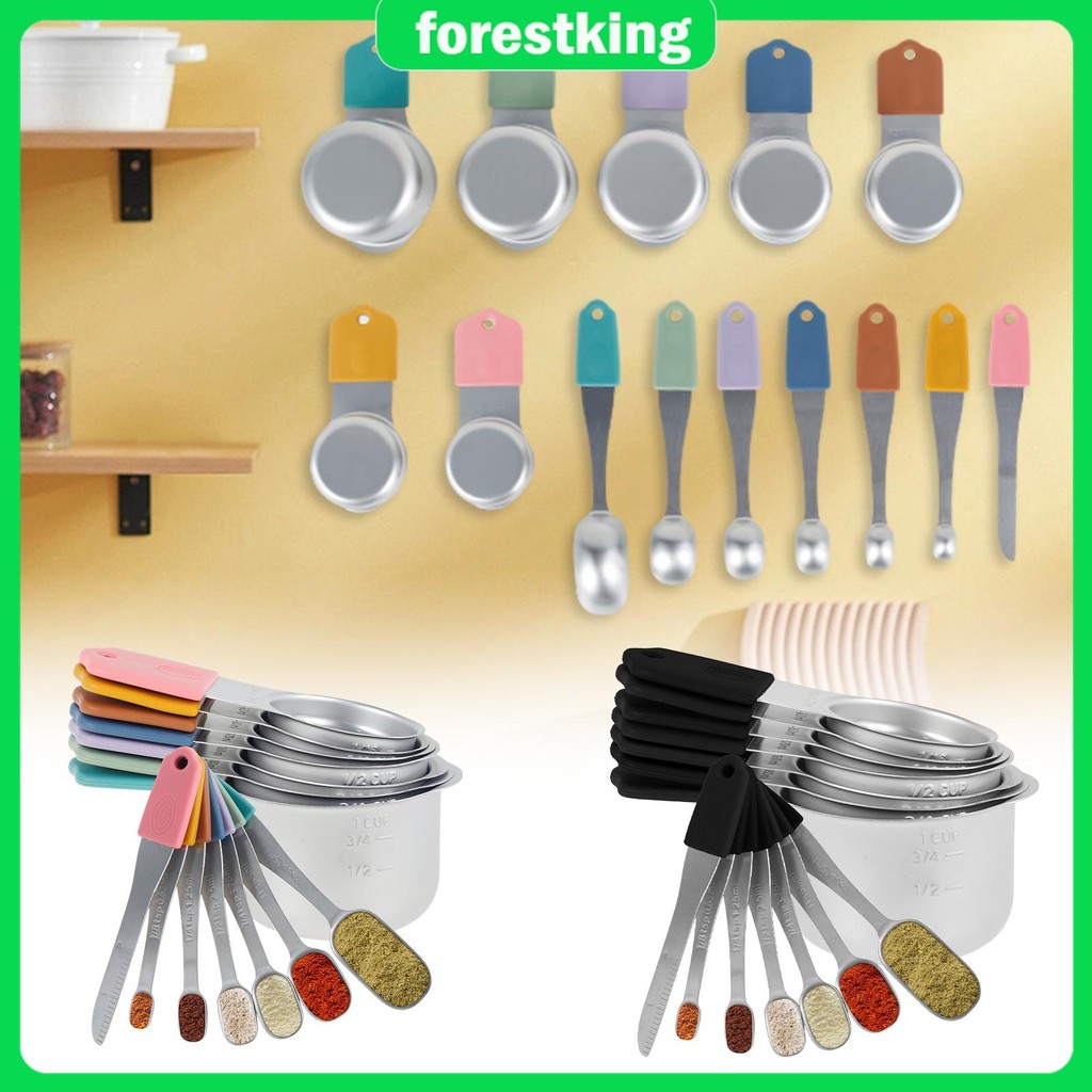 Stainless Steel Measuring Cups and Spoons Set Magnetic Measuring Cups ...