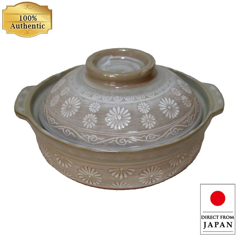 Water-Repellent Ceramic Coated Clay Pot Mishima Clay Pot Made in Japan ...