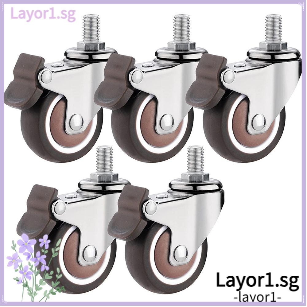 LAYOR1 4PCS Threaded Stem Swivel Casters, No Noise 1.5" / 2" Wheel ...