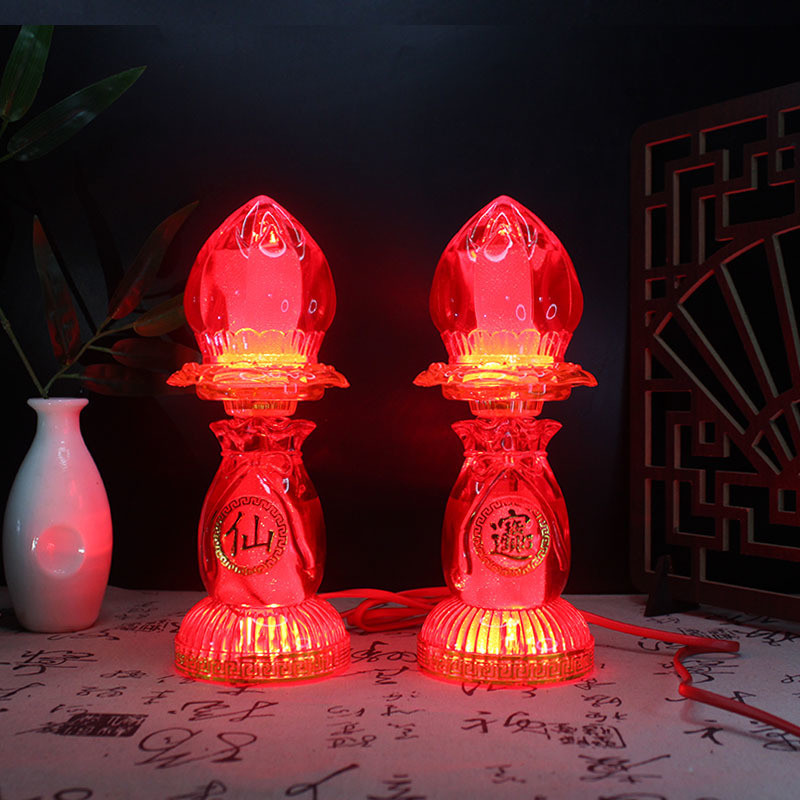 LED电子蜡烛灯 佛堂长明灯 财神爷灯 招财进宝 佛堂用品Electric Prayer Lamp Buddha Shrine Light ...