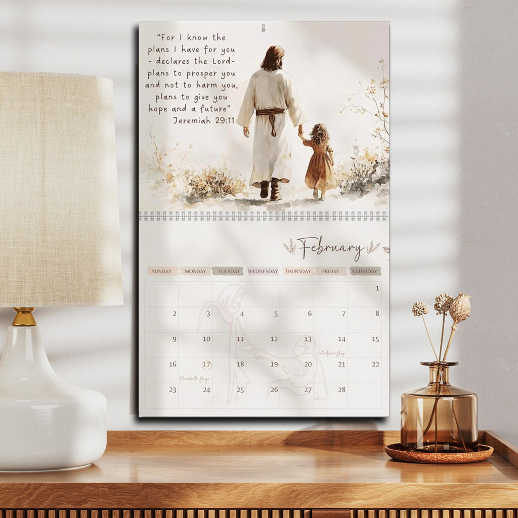 yakhsu| Faith-based Monthly Planner 2025 Jesus Wall Calendar Religious ...
