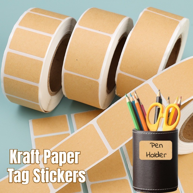 Kraft Paper Stickers Square Blank Labels for Handmade Gift Tag Paper ...