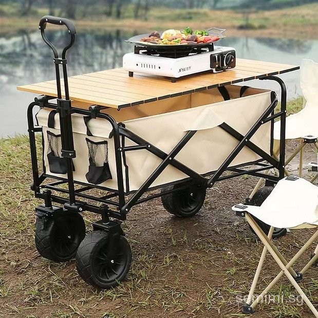 Outdoor folding trolley cross-country sports trolley storage cart ...