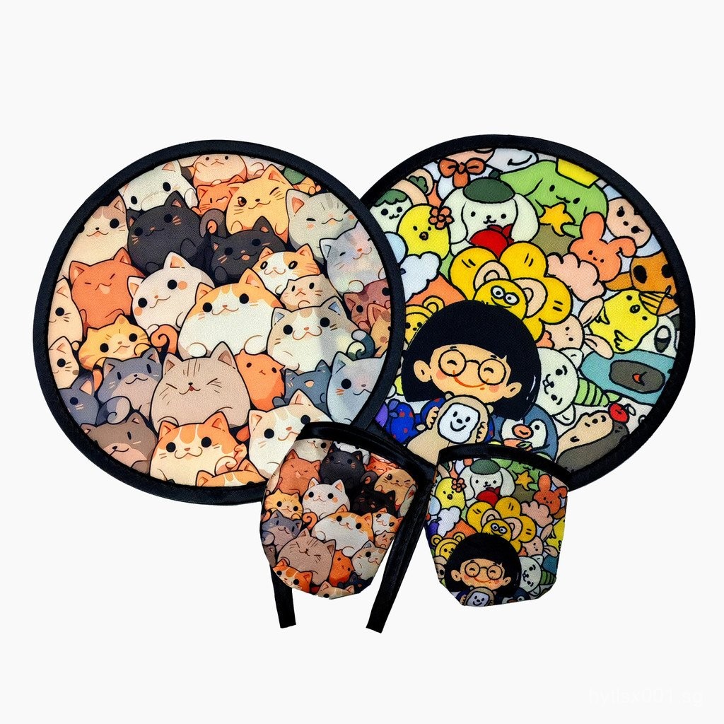 Summer Folding Small Circular Fan Handheld Rotating round Fan Twist ...