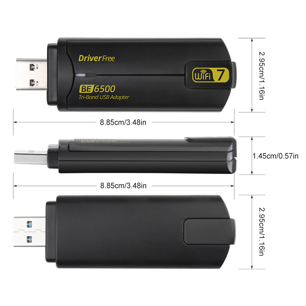 6500Mbps WiFi 7 USB WiFi Adapter BE6500 USB Dongle Driver Free for ...