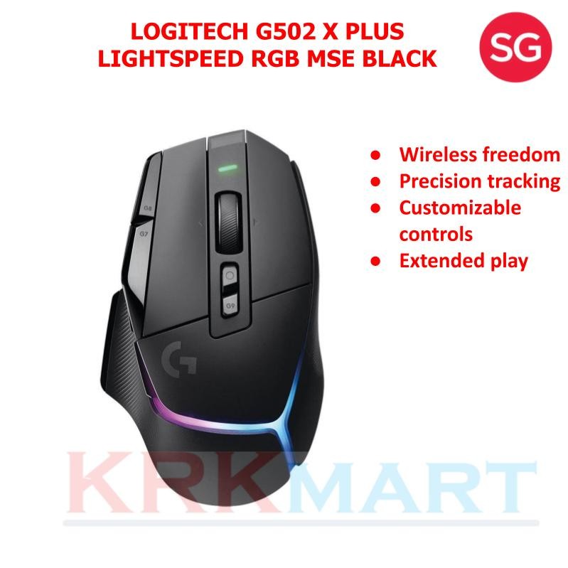 Logitech G502 X PLUS LIGHTSPEED Wireless RGB Gaming Mouse - LIGHTFORCE hybrid switches (2 year ...