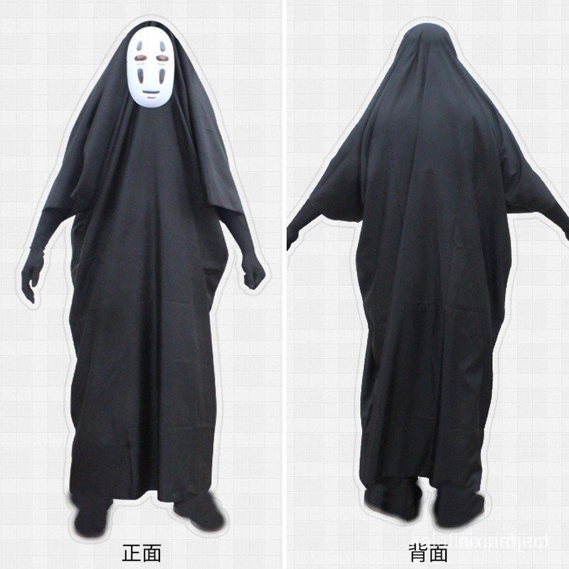 SATCOPY No Face Man Anime Miyazaki Hayao Spirited Away Cosplay Cloak ...
