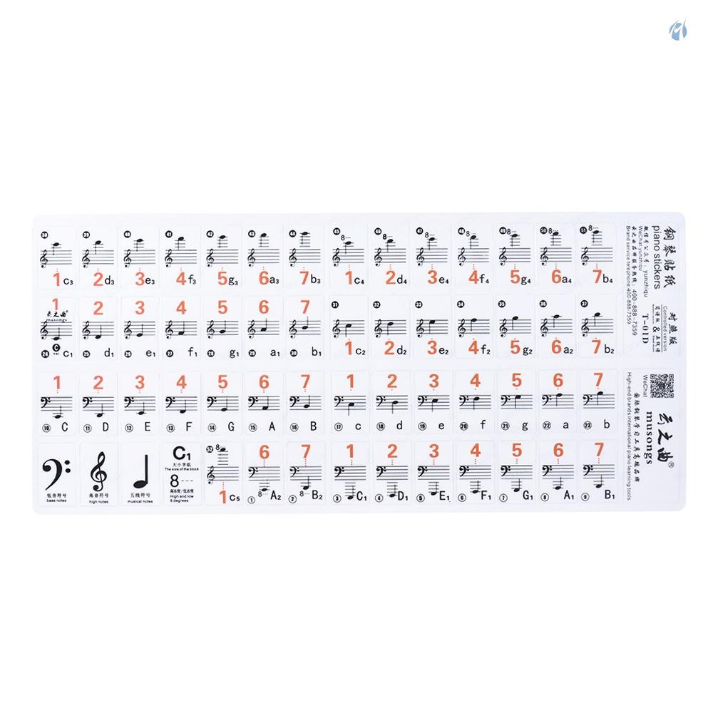 Transparent 37 49 61 Electronic Keyboard 88 Key Piano Stave Note ...