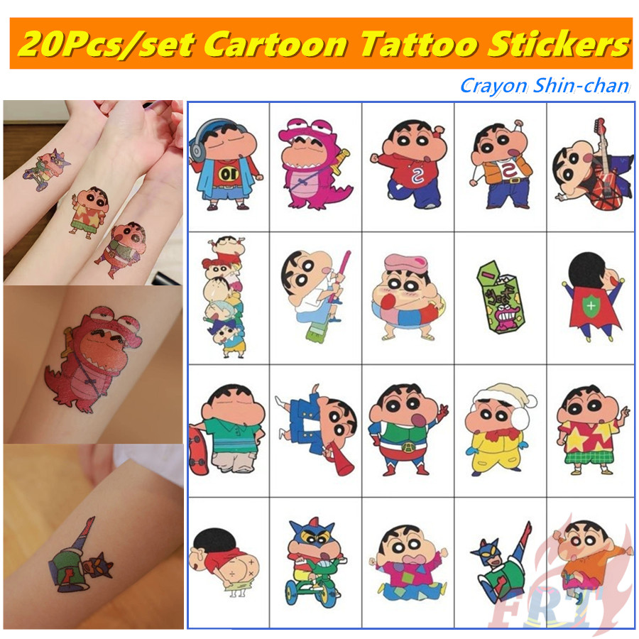 20Pcs/Set Funny Crayon Shin-chan Temporary Tattoo Stickers Waterproof Tattoos for Sexy Arm ...